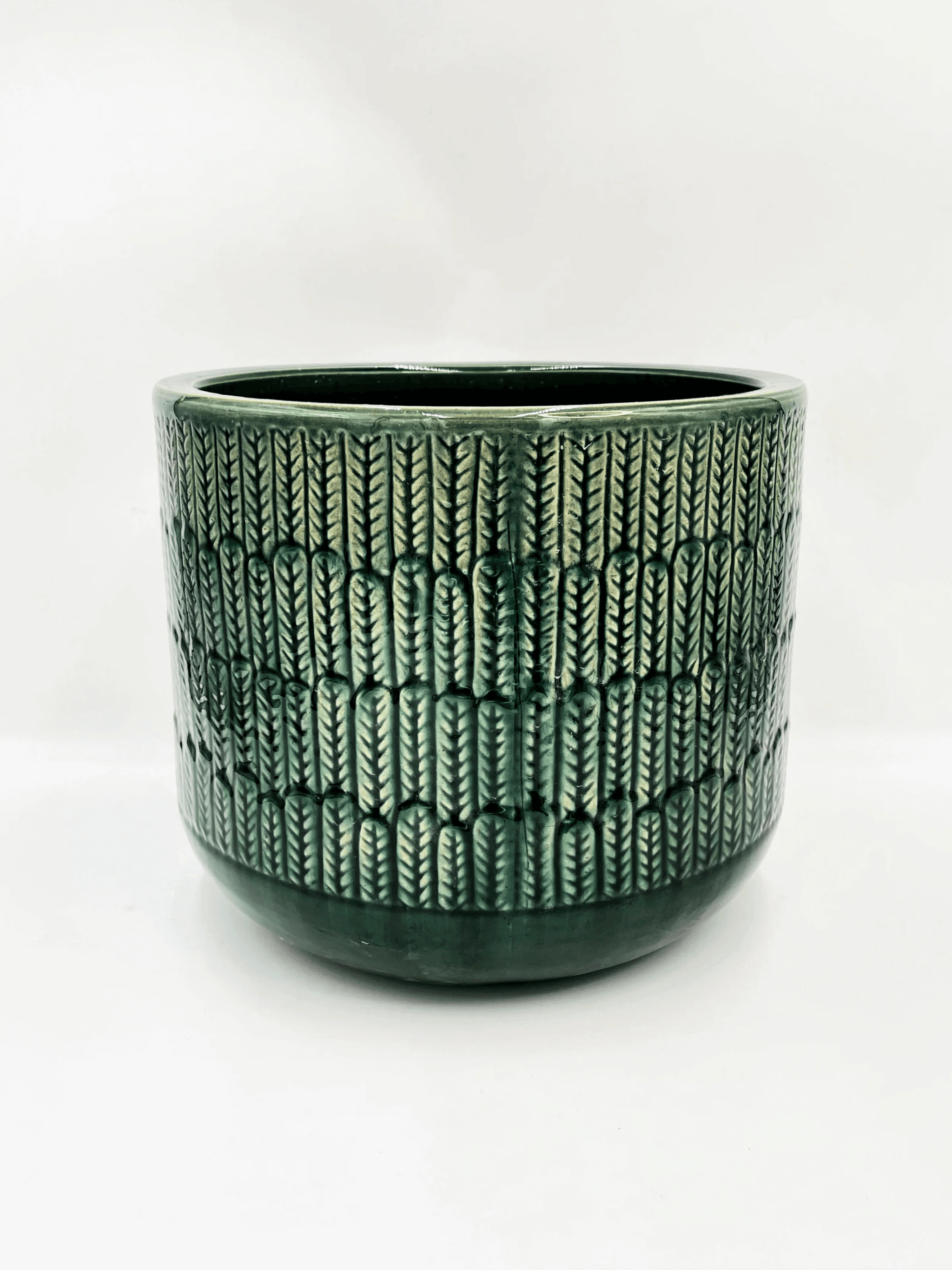 Oran Green Ceramic Plant Pot, Multiple Sizes, Indoor & Outdoor Planter
