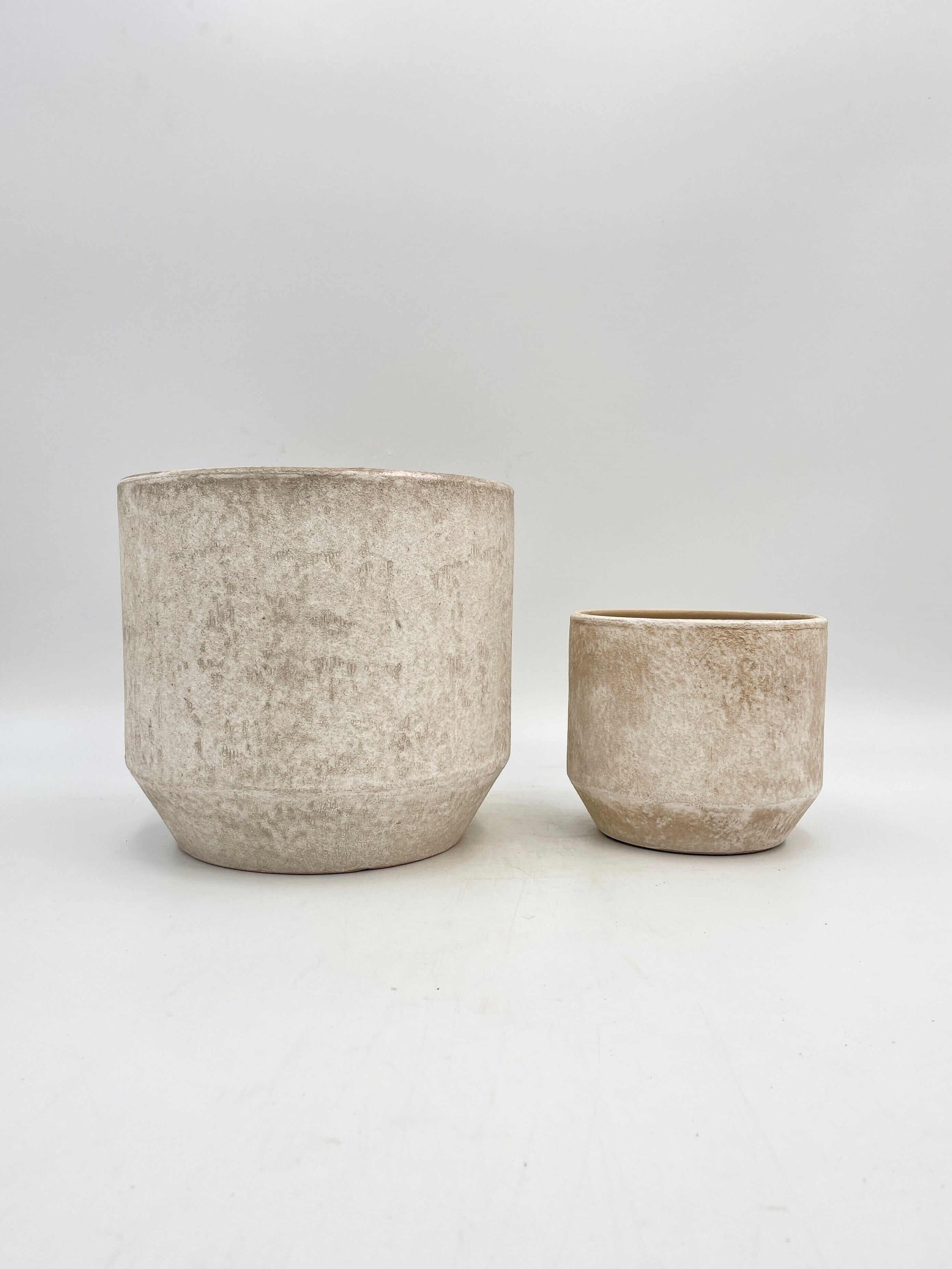 Lars Ceramic Plant Pots, Rustic Beige, Handmade XL, House Plant Pot in