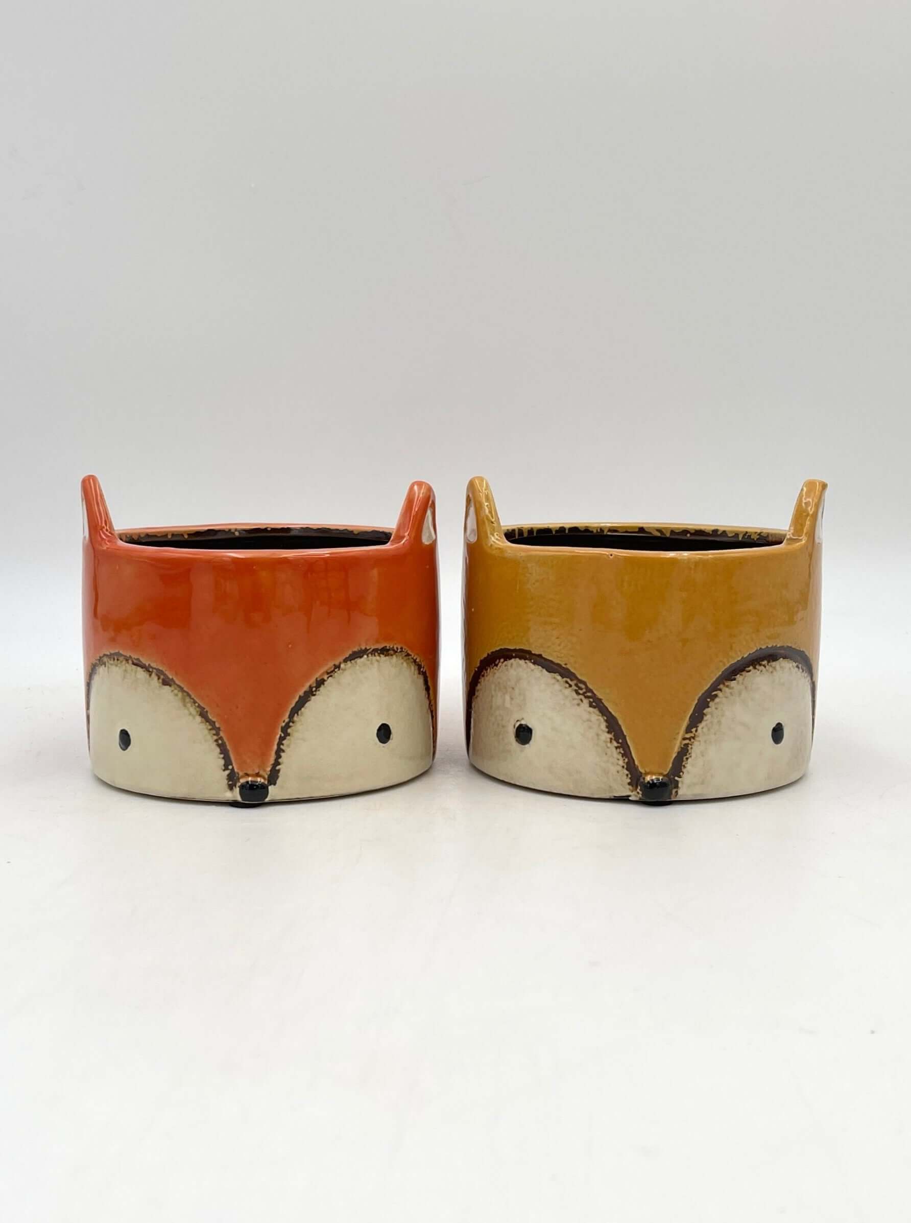 Handmade Ceramic Fox Head Planter Pot - D12cm